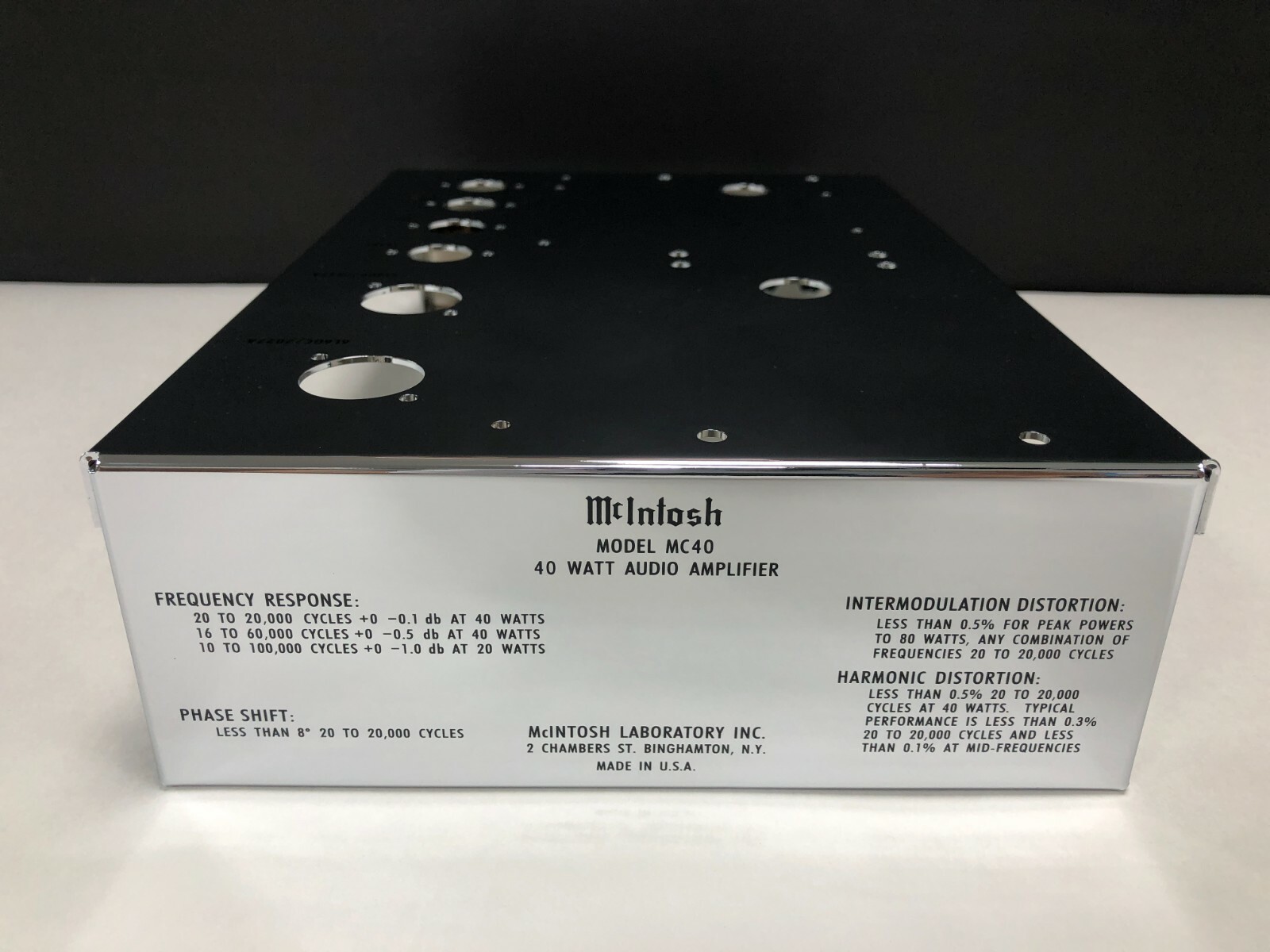 For McINTOSH MC40 AMPLIFIER SUPER MIRROR POLISHED & CHROME CHASSIS ...