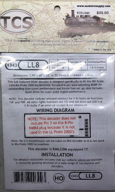 Train Control Systems 1343 Ll8 Life-like 8 Function for sale online | eBay