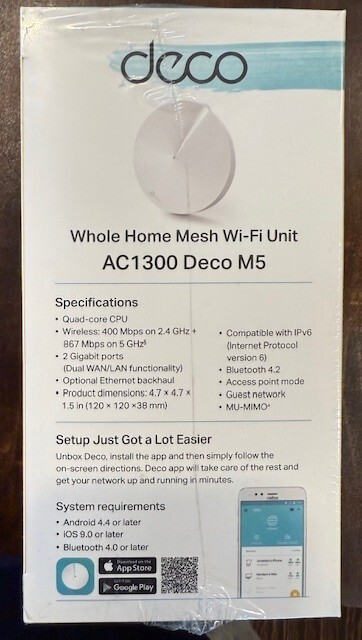TP-Link Deco M5 Router AC1300 Whole Home Wi-Fi Unit - Sealed ...