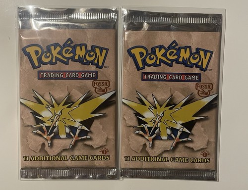 1999 Pokemon Fossil 1st Edition Sealed Booster Pack Art Set Sealed - 2 ...