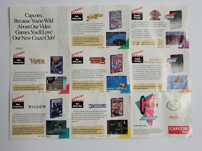 Nintendo NES CapCom USA Official Craze Club Promo Poster | eBay