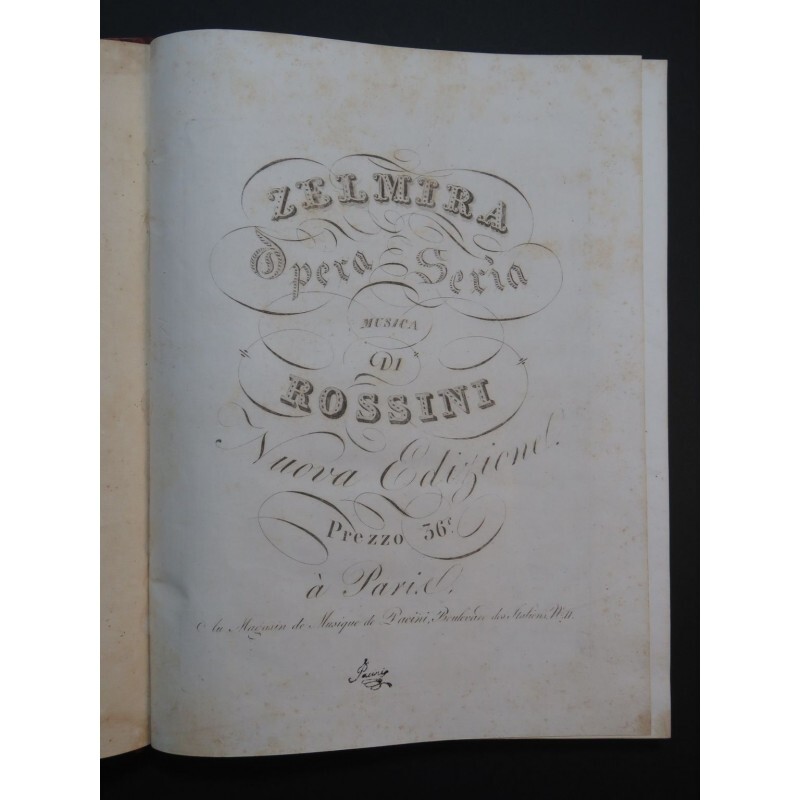 ROSSINI G. Zelmira Opéra Chant Piano ca1825 | eBay