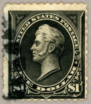 US Scott#261A 1894 $1 Type II, face-free cancel, no watermark confirmed ...