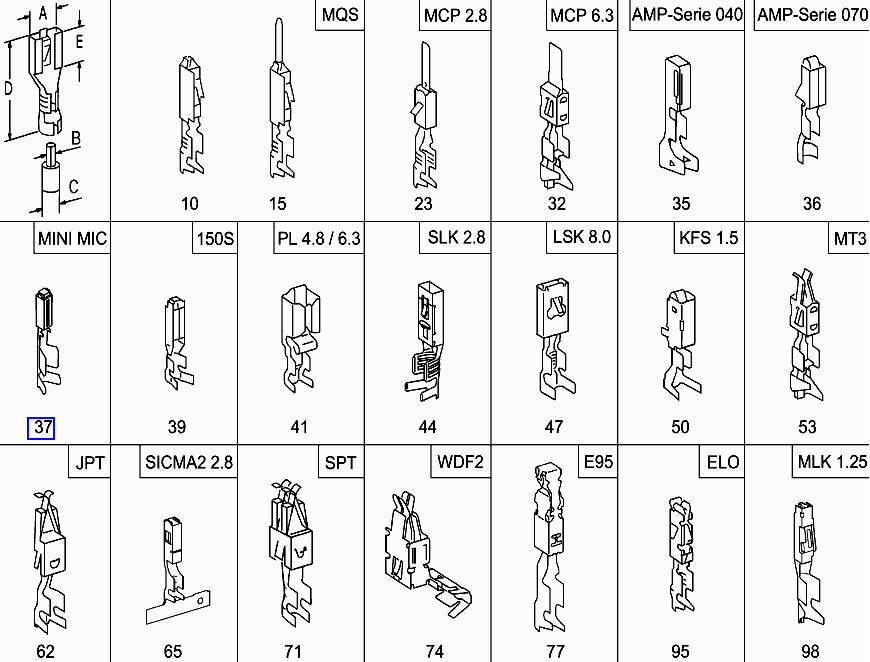 Mercedes Wiring Connector Plug Terminal Contact Pin A0165450026 New ...