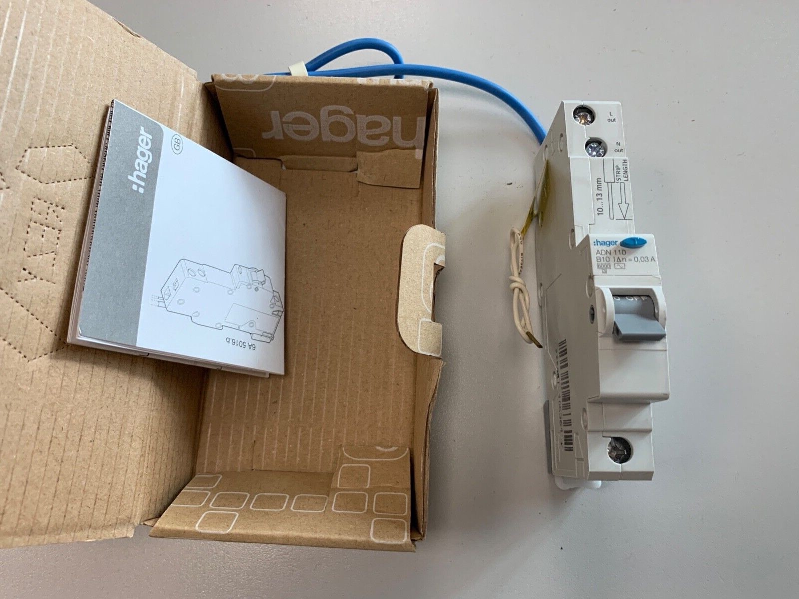 Hager RCBO 10 Amp 30mA Type B 10A 106361 B10 ADN Range ADN110 AC | eBay UK