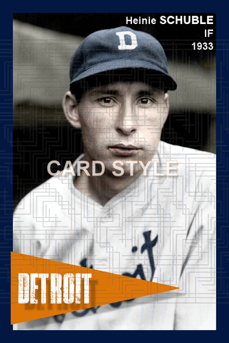 Heinie Schuble - 1933 Detroit Tigers - choose a size - colorized print ...