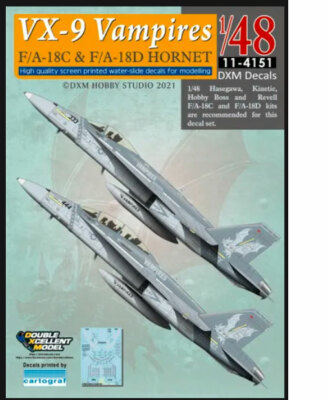 1/48 USN/MC F/A-18C/D Hornet VX-9 Vampires Decals for Hasegawa/Kinetic ...