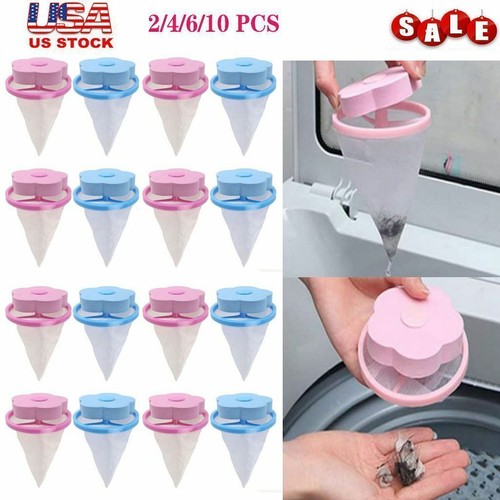 US Floating Pet Fur Catcher Laundry Lint Hair Remover Filter Fit ...