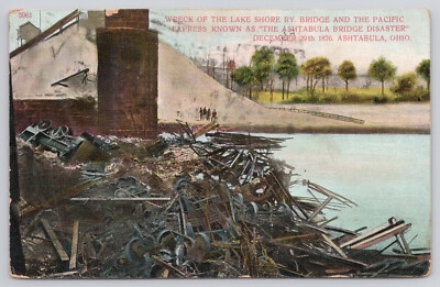 Ashtabula Bridge Disaster Train Wreck Dec 29 1876 Locomotive Postcard ...