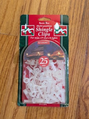 Santa's Best Multi-Position Shingle Clips For Mini, C7, and C9 Lights ...