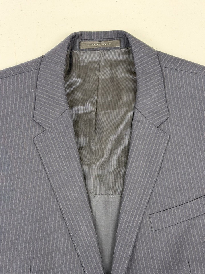 BOSS Hugo Boss Men's Navy Blue Stripe 100% Wool Blazer 40R $895 Two ...
