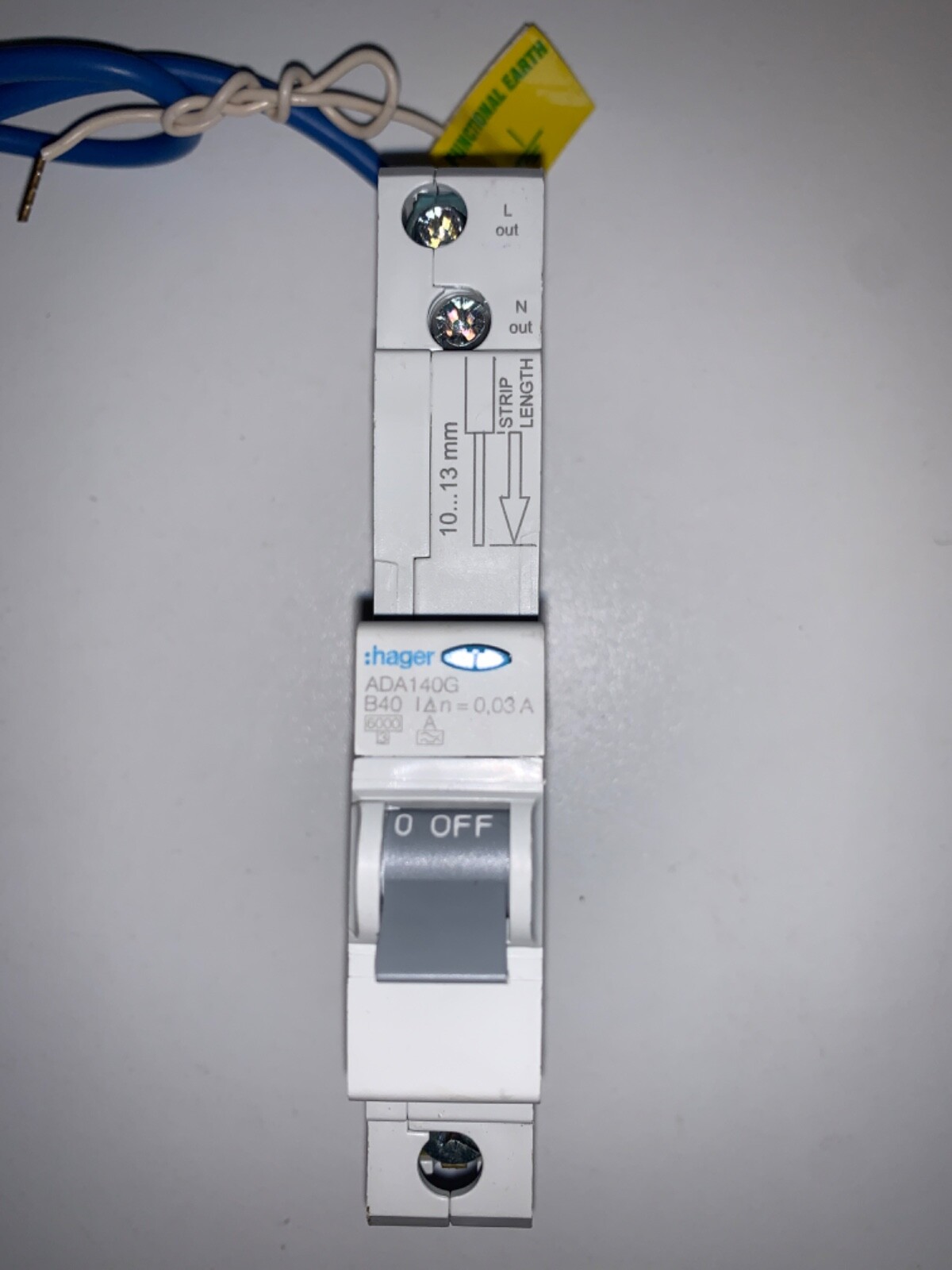 HAGER RCBO 6A 10A 16A 20A 25A 32A 40A 50A ADB ADN ADA ADC Miniature VAT ...