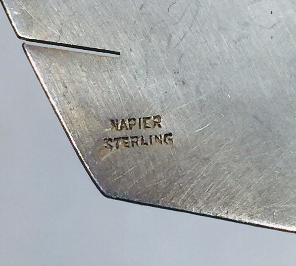 Napier Antique Sterling Silver Double Feather Fur Pin | eBay