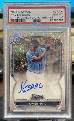 2023 Bowman Chrome Prospects Xavier Isaac Speckle Auto #’d /299 PSA 10 ...