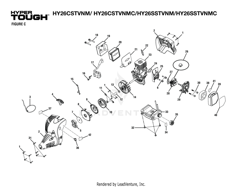 HYPER TOUGH 26cc Trimmer SHORT BLOCK WITH EXTRAS - Fits Models Below | eBay