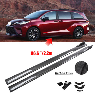 For Toyota Sienna 86.6" Carbon Style Side Skirts Rocker Panel Lip | eBay