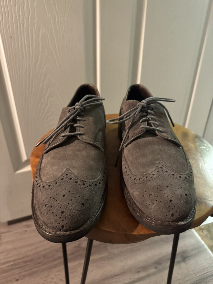 Allen Edmonds Mens Sz 10 D Wingtip Shoes Dark Gray Nomad | eBay