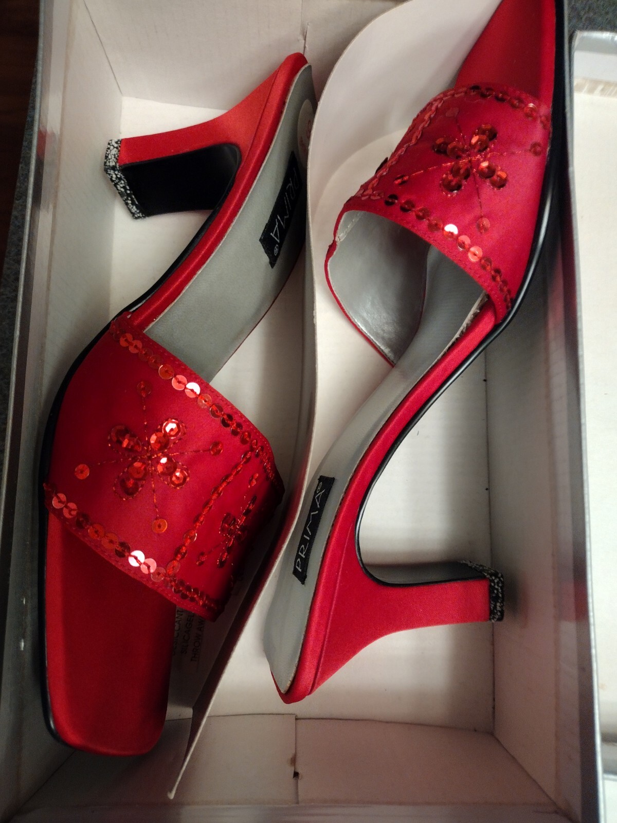 Strapless Sandals Satin Sequin Party Wedding Formal Tango Red by Prima ...