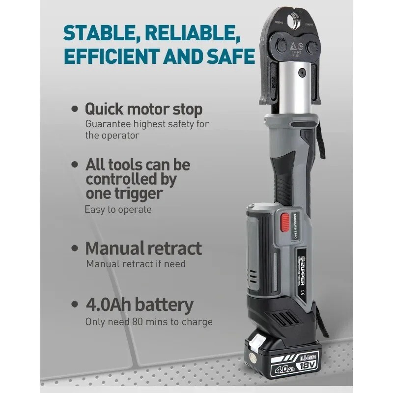 PZ-3240 Newly Upgraded Battery Press Tool for Plumbing Copper Pex ...