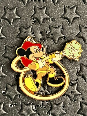 Disney Pin Mickey Mouse Main Street Fire Department Fireman | eBay