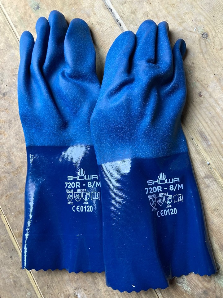 Showa Nitrile Gloves 720R Nitrile Chemical Resistant Size 8/M | eBay UK