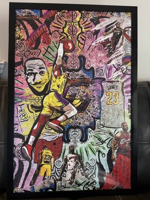 LeBron James King James Canvas Collage Poster In Frame 24 x 36 | eBay
