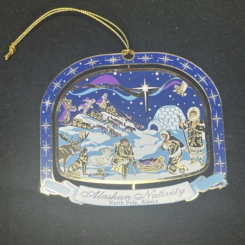 Alaskan Nativity Brass Ornament – North Pole, Alaska Christmas Décor ...