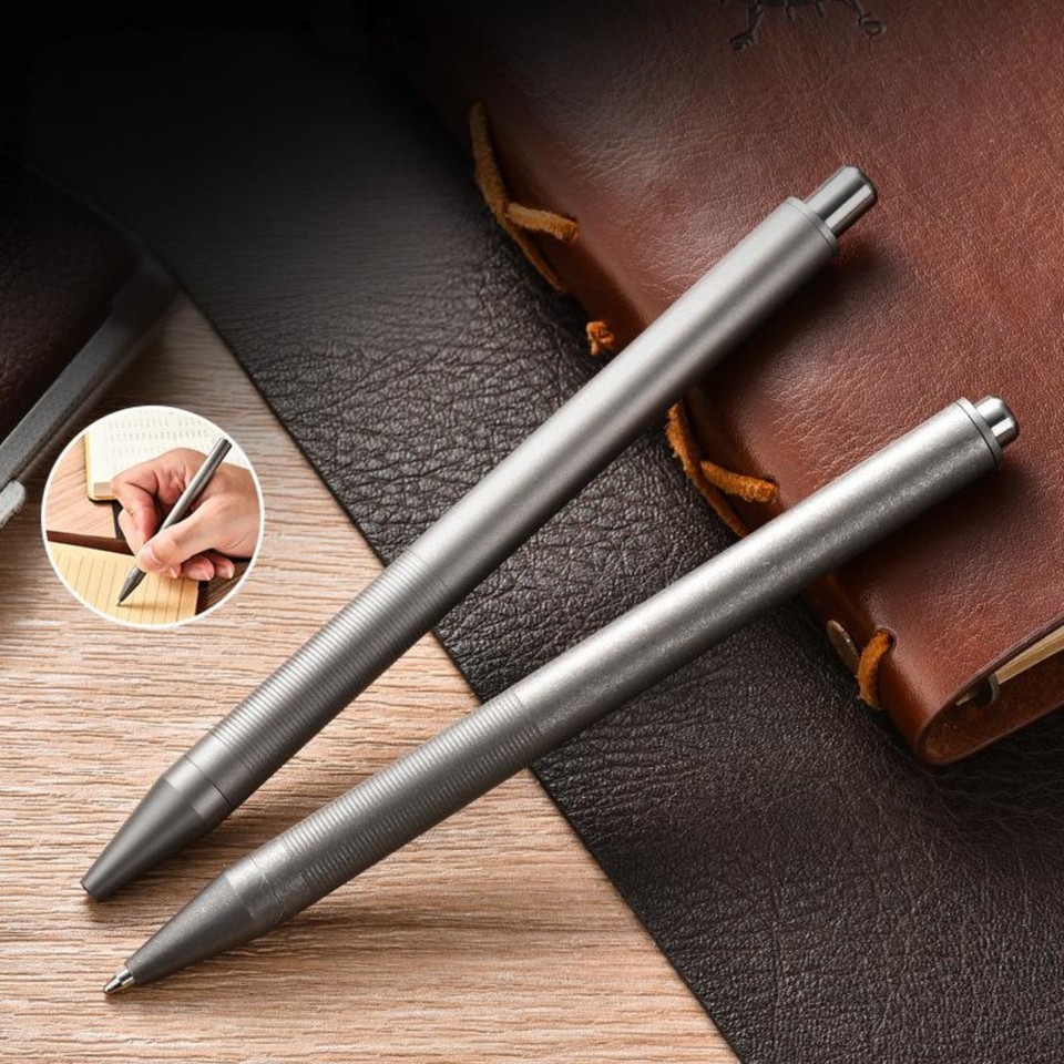 Titanium Alloy EDC Tactical Pen Push Button Silent Press Gift Pen ...