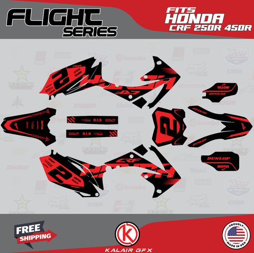 Graphics Kit for Honda CRF250R (2010-2013) & CRF450R (2009-2012) Flight ...