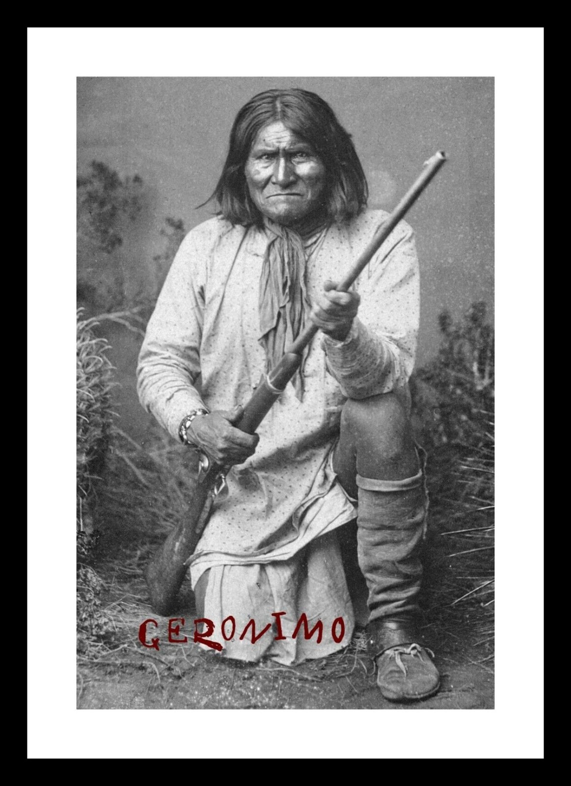 GERONIMO - NATIVE AMERICAN AUTOGRAPHED SIGNED & FRAMED PHOTO PRINT | eBay