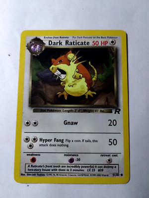 Pokémon TCG Dark Raticate Team Rocket 51 Regular Unlimited Common ...