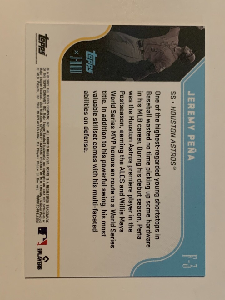 JEREMY PENA F-3 - 2023 TOPPS X SHOW OUT - FOUNTAIN OF YOUTH INSERT SP ...