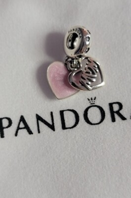 🔅 Pandora - Mom Script Heart Dangle Charm - 798887C01 | eBay