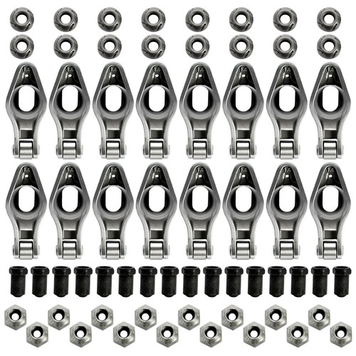 1.6 Ratio 3/8" Steel Roller Tip Rocker Arms Set w/Nuts + Balls for ...