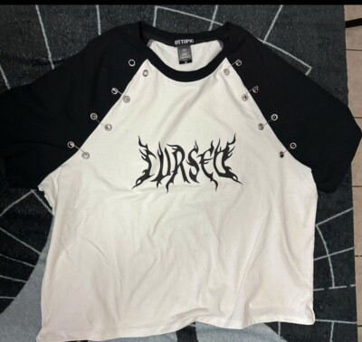 Hot Topic Cursed Crop Black and White Shirt 3XL | eBay