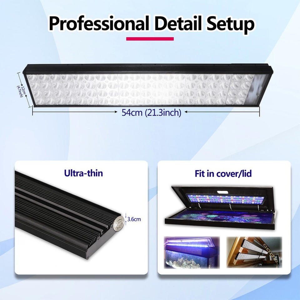 PopBloom Saltwater Aquarium Led Light Reef Light Led for 24" 60cm 2ft ...