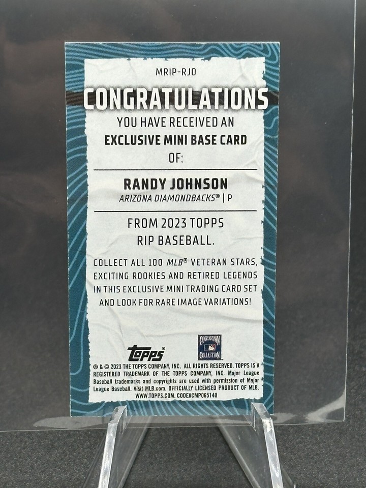 2023 Topps Rip Mini Randy Johnson Orange #d /60 Diamondbacks | eBay