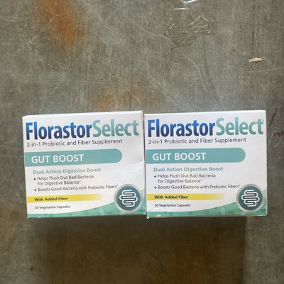 Florastor Select Gut Boost 2-in-1 Probiotic & Fiber Supplement, 30 ...