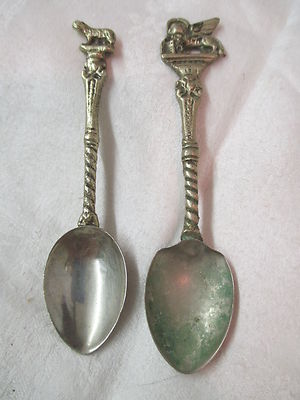 Vintage Italy 2 silver plated Souvenir Spoons mythology figures | eBay