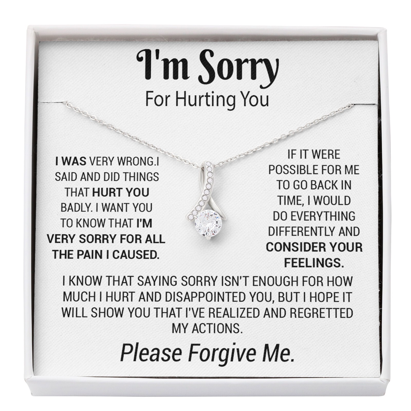 I'm Sorry Necklace Gifts, Apology Gifts For Her, Forgiveness Gift, Wife ...