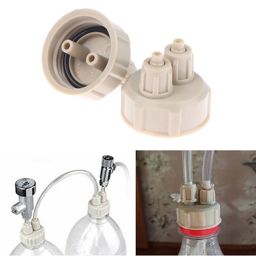 2Pcs CO2 System Tube Valve Guage Bottle Cap DIY Air Diffuser Generator ...