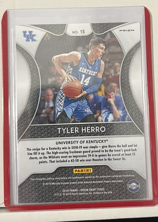 Tyler Herro 2019 Panini Prizm Draft Picks RC Silver Prizm #15 | eBay