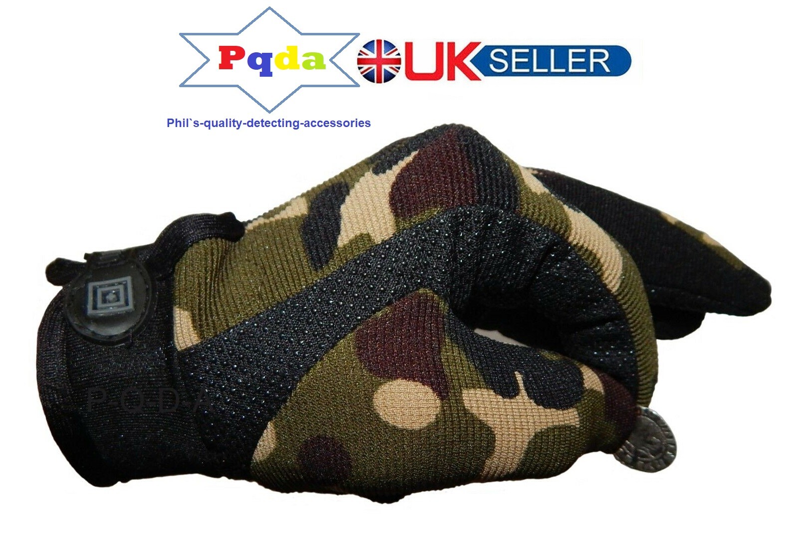 Metal Detecting Gloves.1 x Pair Of Full Finger, Anti Slip, Black Dot ...