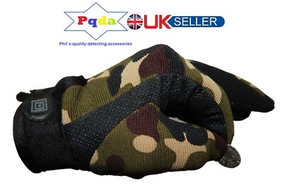 Metal Detecting Gloves.1 x Pair Of Full Finger, Anti Slip, Black Dot ...