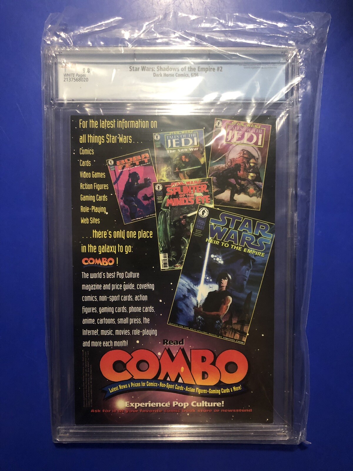 Star Wars SHADOWS OF THE EMPIRE #2 CGC 9.8 1st DASH RENDAR Dark Horse ...