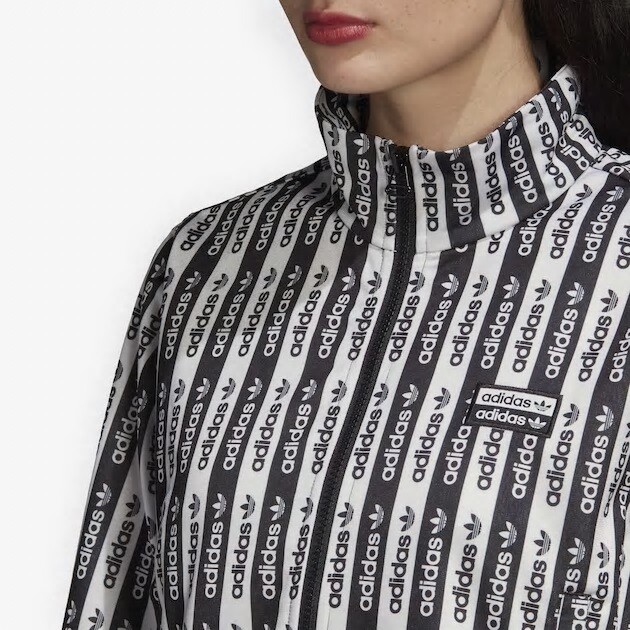 Adidas Womens Originals Full Zip Track Top FM2489 Black and White-Sizes ...