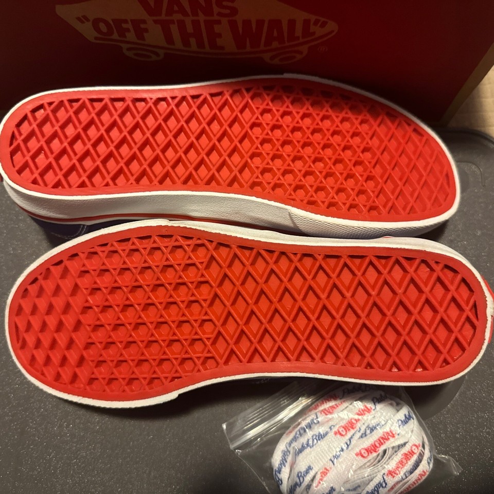 Vans X Pabst Blue Ribbon PBR Beer Limited Red White Blue Shoes W Sz 6 M ...