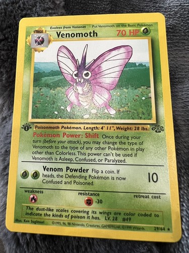 Pokémon Venomoth 29/64 1st Edition Rare Card Jungle Set Near Mint ...
