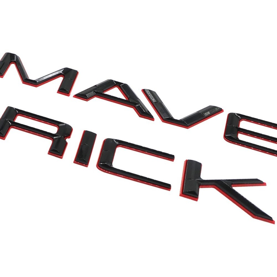 Glossy Black Red 3D Tailgate Insert Letters Badge For MAVERICK Emblem ...