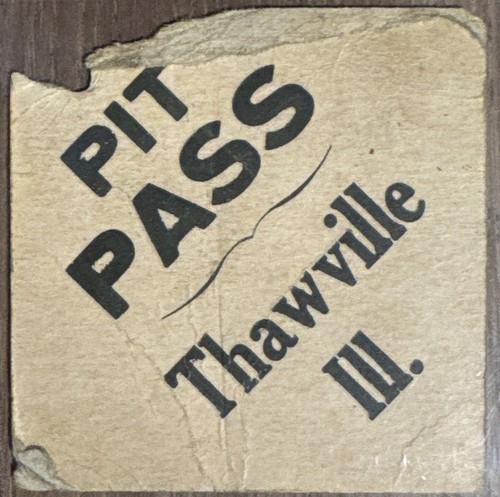 Vintage 1940s Dirt Track Race Pit Pass, Thawville Illinois | eBay